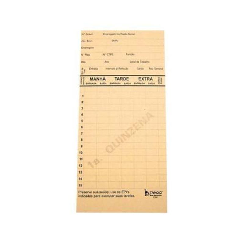 Cartão de Ponto Palha – Tamoio – sixpel